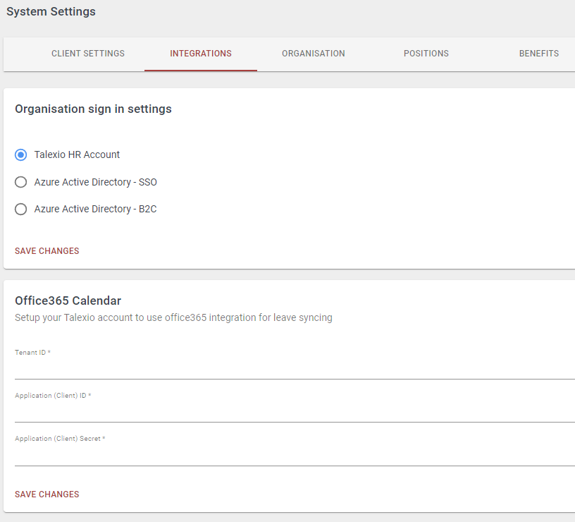 Office 365 integration for Leave Calendar sync – Talexio