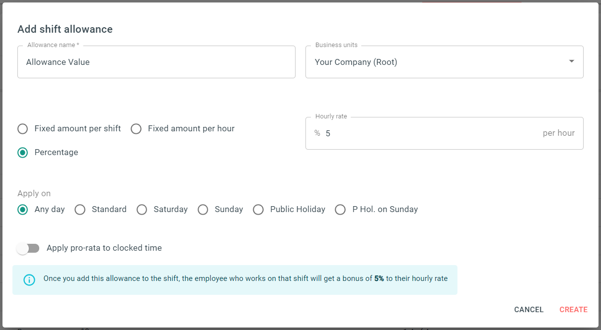 Shift Allowances – Talexio