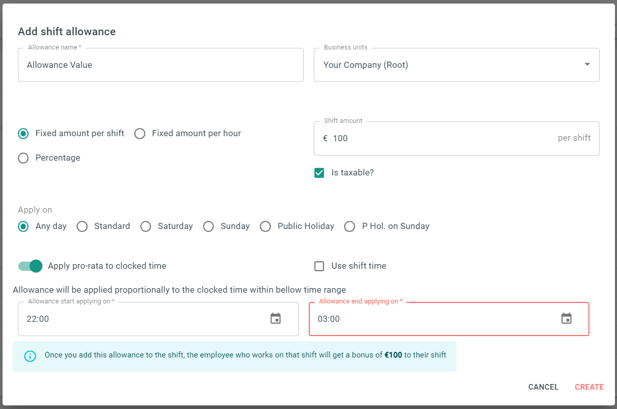 Shift Allowances – Talexio