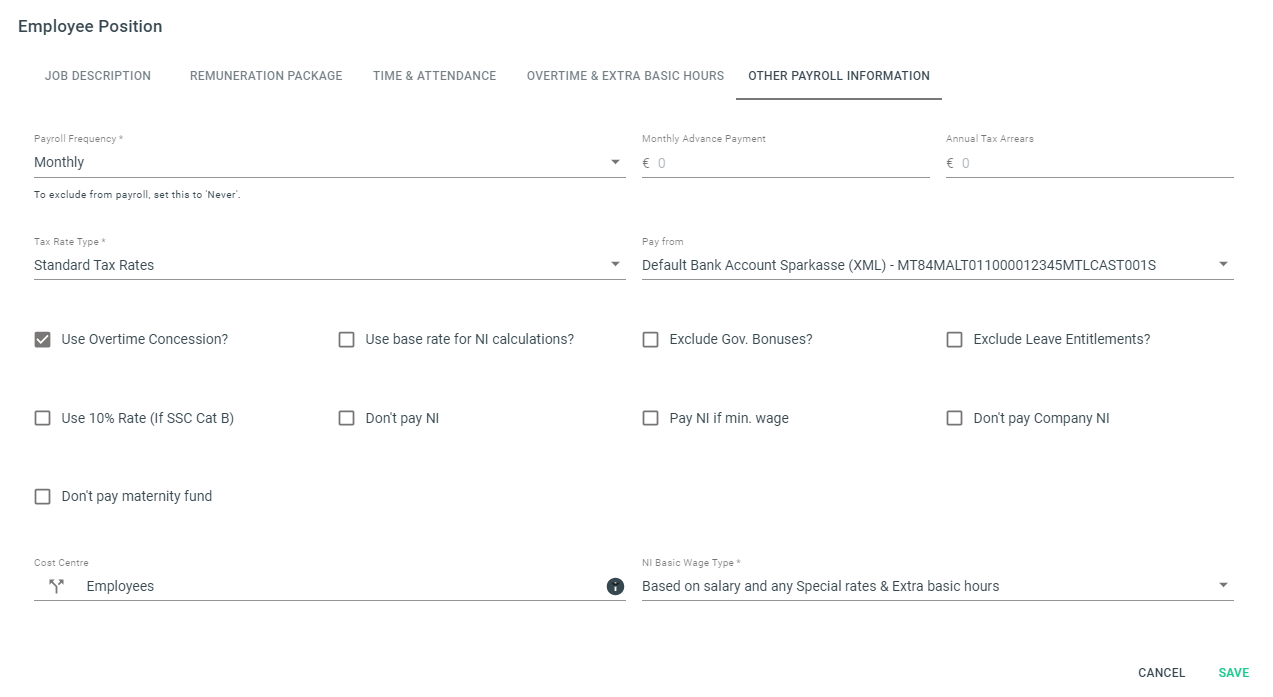 Adding an Employee's Employment Position – Talexio