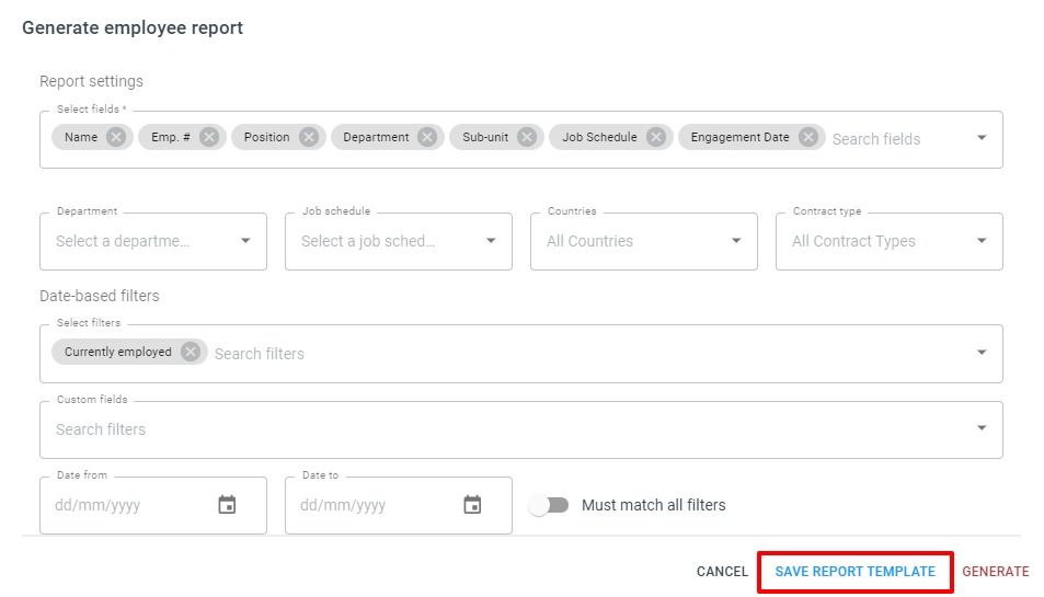 People Section Reports – Talexio