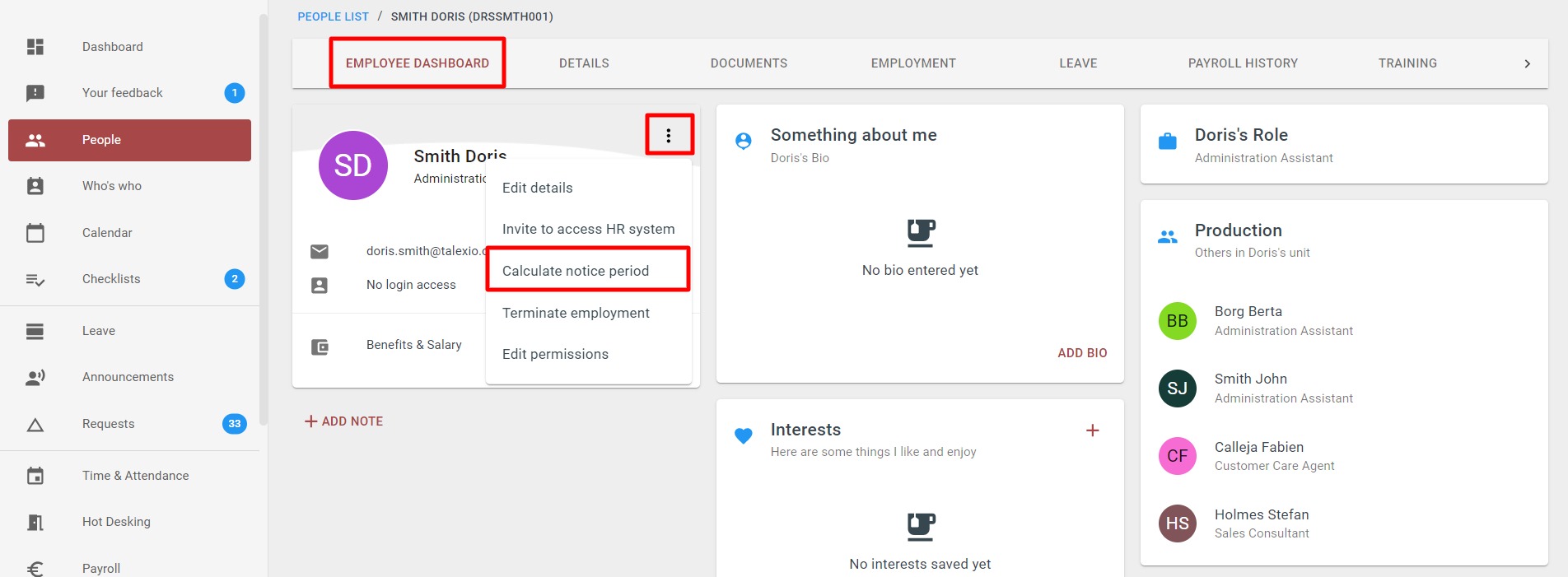 Notice Period Calculator Talexio