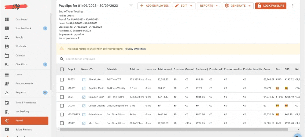 Refreshing a payslip – Talexio