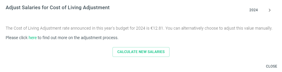 Cost of Living Adjustment (COLA) – Talexio
