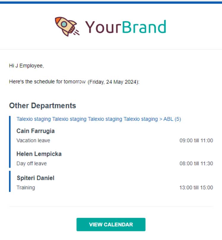 Daily Updates Email – Talexio