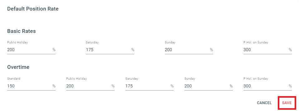 Company Default Rates for Basic & Overtime Hours – Talexio