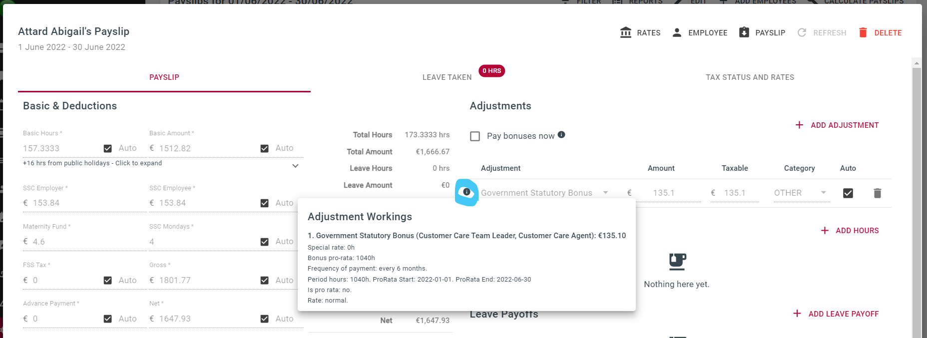 How are Government Allowances/Bonuses calculated? – Talexio