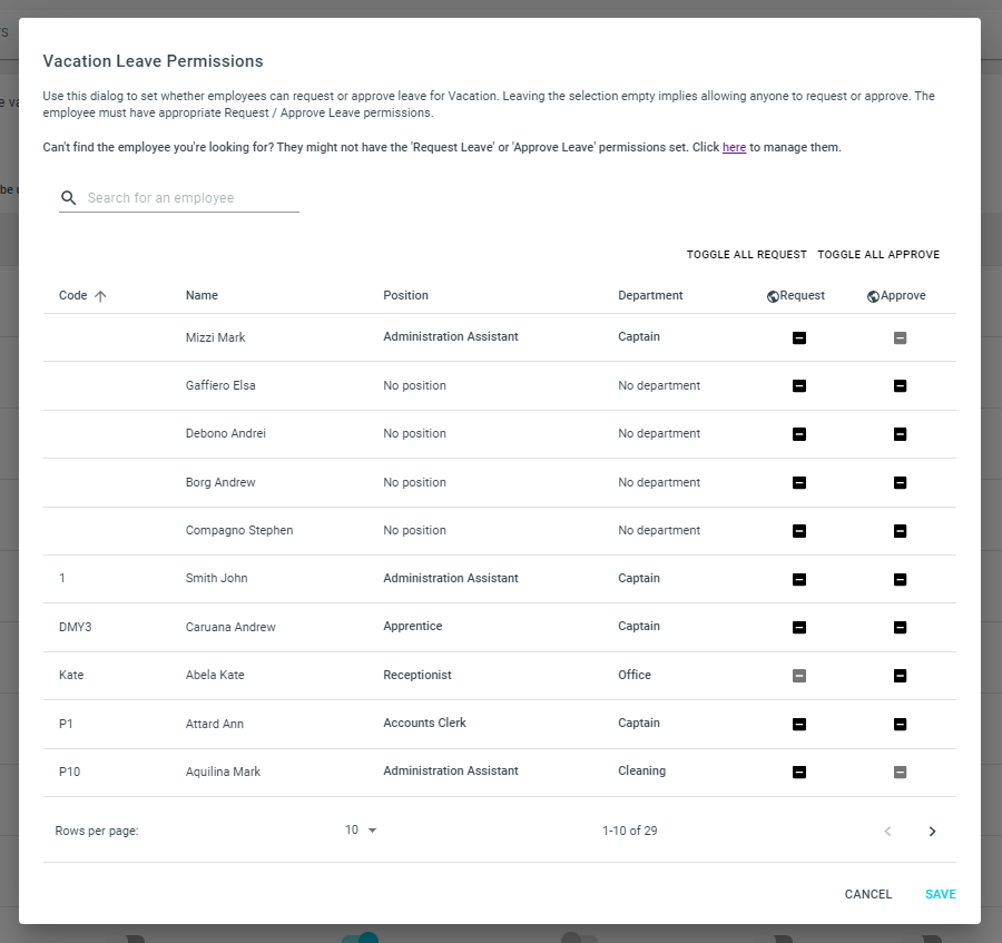 Leave Types and their Settings – Talexio
