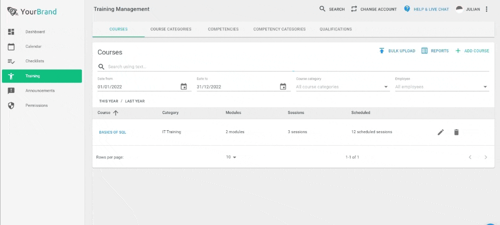 Training Permissions – Talexio